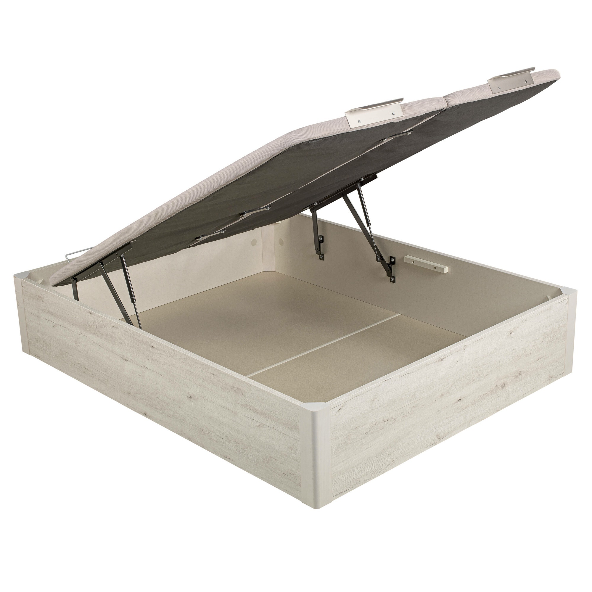 Wooden glacier-coloured dual-lid high-capacity folding storage base ...