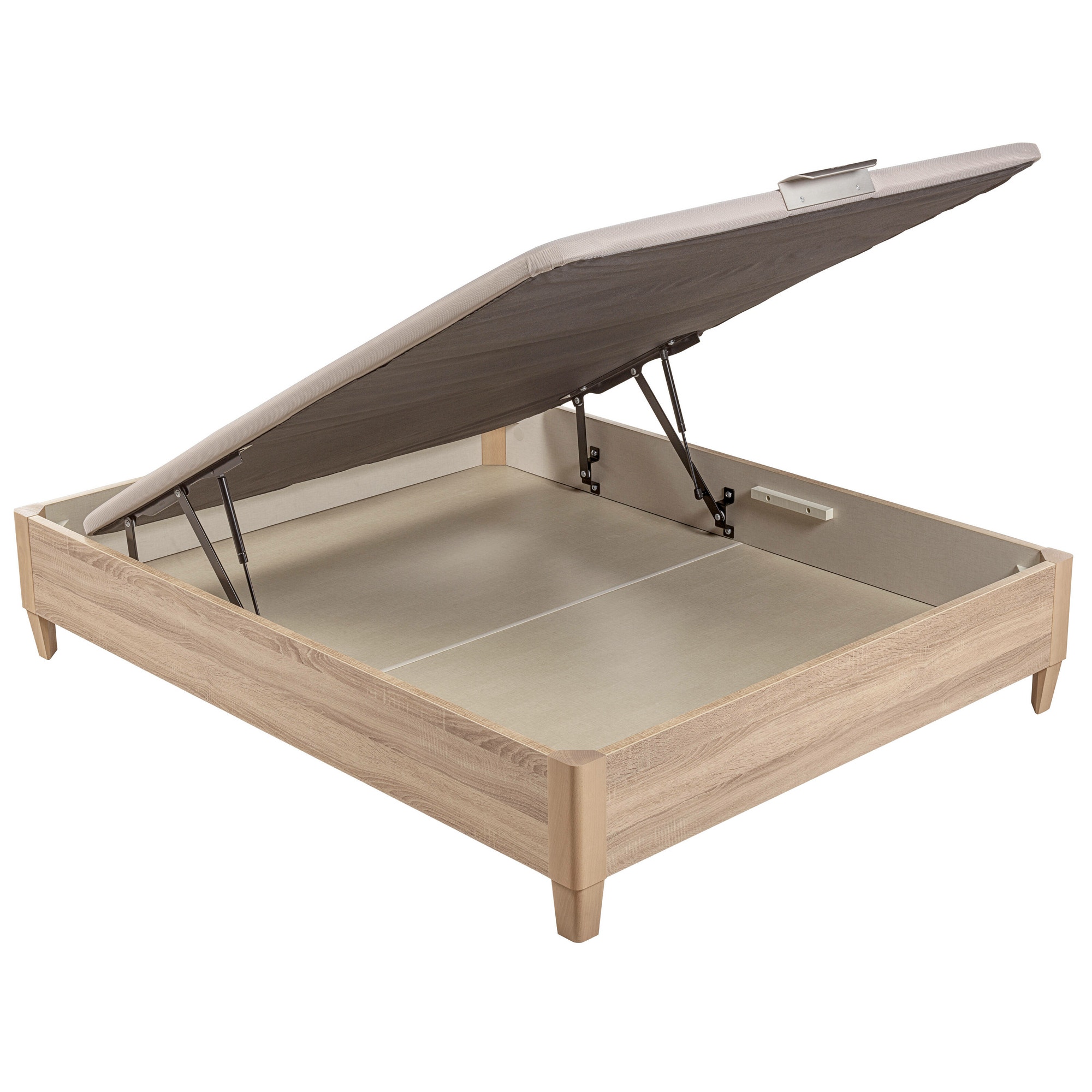 Sommier com arrumação com pés de tampa única em cor natural - DESIGN AL ...
